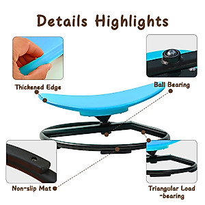 GAKINUNE Kids Sensory Chair for Autism Kids Swivel Chair, Sensory Spin Chair Seat Improve Physical Coordination Wobble Chair for Kids Sit and Spin Relief of Motion Sickness