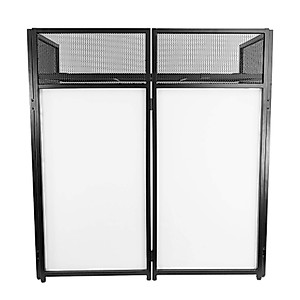 Rockville ROCKBOOTH XL DJ Event Booth Facade w/Built in 24” x 48” Table + Travel Bag + Scrims