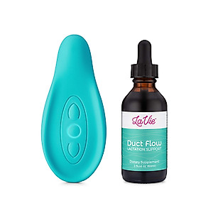 LaVie Clogged Duct Relief Bundle, Teal, Lactation Massager and Duct Flow Tincture