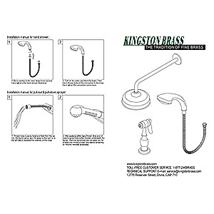 Kingston Brass Gourmetier KBS122SP Kitchen Faucet Sprayer, Black