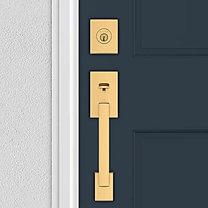 Baldwin SCLAJXCONCSR190 SC.LAJxCON.CSR La Jolla Sectional Single Cylinder Keyed Entry Handleset with Interior Contemporary Knob