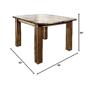 Montana Woodworks, Stain & Clear Lacquer Finish Homestead Collection 4-Post Dining Table, Square, Brown