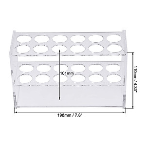 uxcell Acrylic Test Tube Holder Lab Stand Rack 2x6 Wells for Centrifuge Tubes Clear