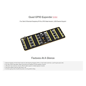 Quad GPIO Expander for Raspberry Pi Pico Microcontroller Board Four Sets of Standard Raspberry Pi Pico GPIO Male Headers for Connecting More Expansion Modules,USB-Powered