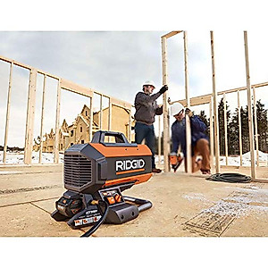 Ridgid 18-Volt 60K BTU Hybrid Forced Air Propane Portable Heater with 18-Volt Lithium-Ion 2.0Ah Battery and Charger Kit