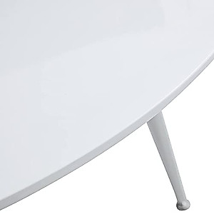 Ginxesh White Round Marble Dining Table for 4,45'' Modern Imitation Marble Grain Top Kitchen Table with 4 Metal Legs,Circle Dinner Table for Dining Room,Living Room,Home,Office