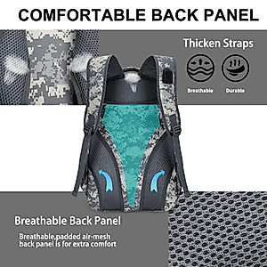 outdoor plus Camo Backpack,Military Teen Boys Backpacks for School, Army Bookbag with USB Charging Port,40L (a-BLACK CAMO-40L)