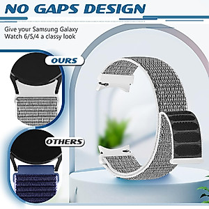 Bcuckood Nylon Loop Compatible with Samsung Galaxy Watch 6/5/4 40mm 44mm/Watch 6 Classic 43mm 47mm/Watch 5 Pro 45 mm/Watch 4 Classic 42mm 46mm, Sport Nylon Breathable Replacement Straps for Women Men