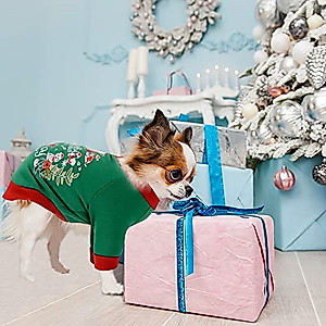 Christmas Dog Shirt Pet Dog Clothes for Small Dogs Boy Girl Holiday Chihuahua Yorkie Dog Outfit Apparel Xmas Puppy Clothing Cat Shirts for Cats Only Costume 2 Pack (X-Small, Shirt)