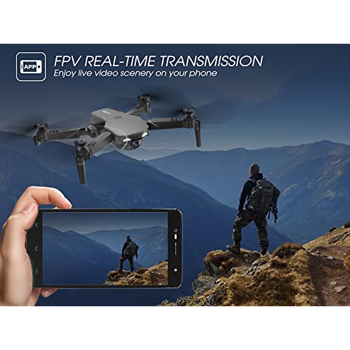 NEHEME NH525 Foldable Drones with 1080P HD Camera for Adults, RC Quadcopter WiFi FPV Live Video, Altitude Hold, Headless Mode, One Key Take Off for Kids or Beginners with 2 Batteries, Upgraded Version