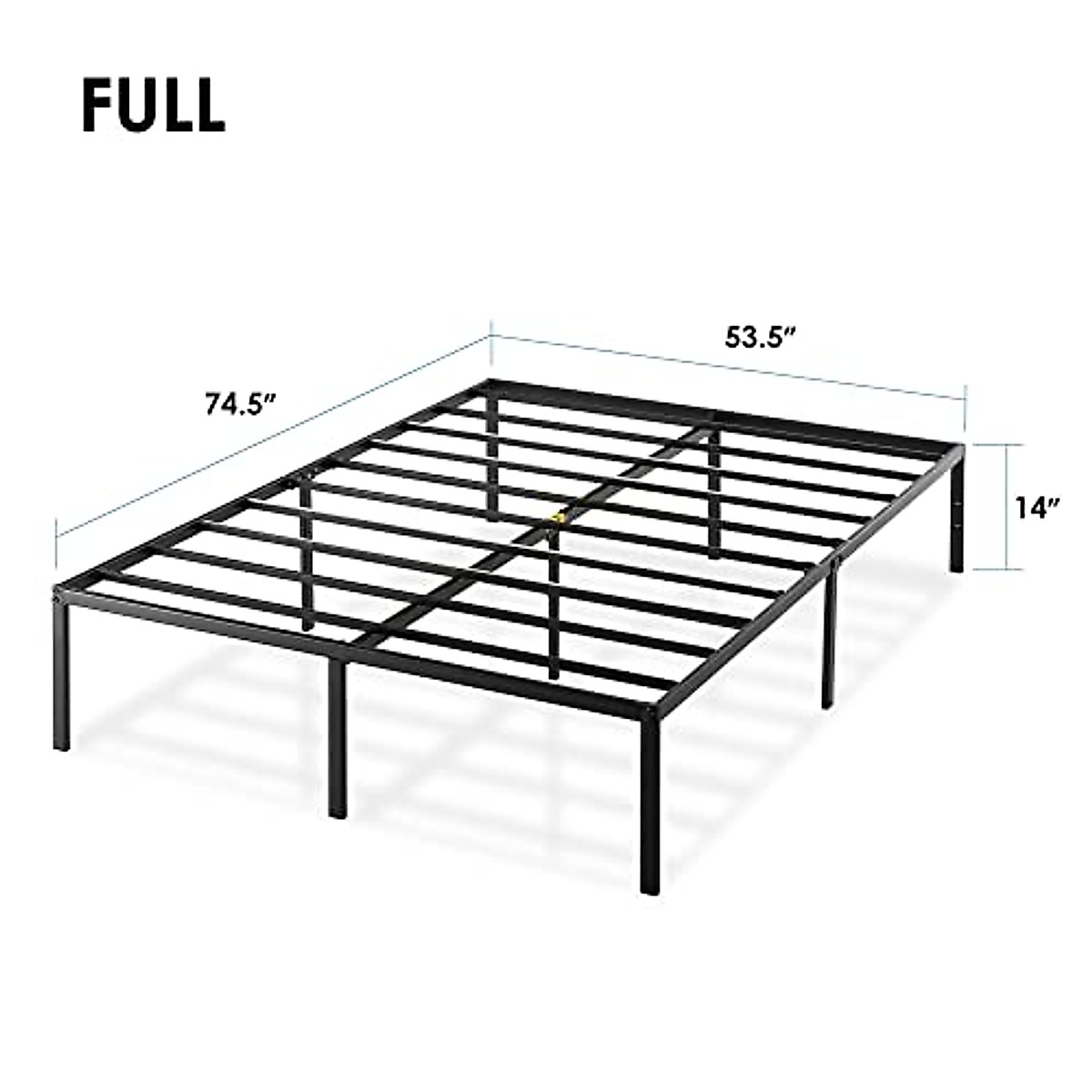 Best Price Mattress 14 Inch Metal Platform Beds w/Heavy Duty Steel Slat Mattress Foundation (No Box Spring Needed), Black