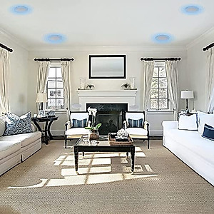 Herdio 320 Watts 2 Way Flush Mount Ceiling Speakers 4 Inches Perfect for Bathroom, Kitchen,Living Room,Office 4 Speakers