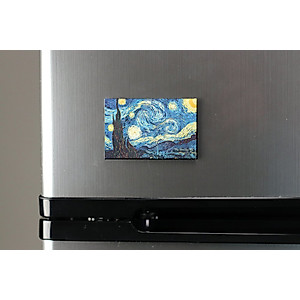 Buttonsmith Vangogh Starry Night Magnet - Set of 2 1.75" x 2.75" Rectangle Magnets - Made in The USA