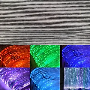 Fiber Optic Fabric,Led Accessories,Led Fiber Optic Mesh Lights for Quilting Sewing Clothes,Fabric with Changeable 7 Colors for DIY Luminous Festival Rave Partyaccessories. (Black, 7.87in x 5.9in)