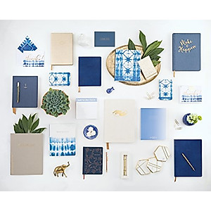 DesignWorks Ink Exposed Spine Cloth Covered Perpetual Planner, Blue- Anchor