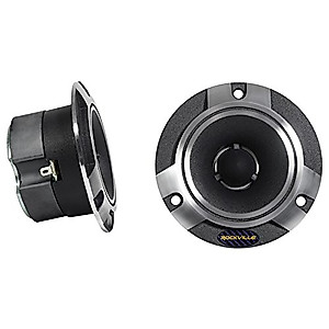 Pair Rockville RT5 2.8" Aluminum Car/Pro Tweeters w Titanium Diaphragm+Kapton VC, Silver