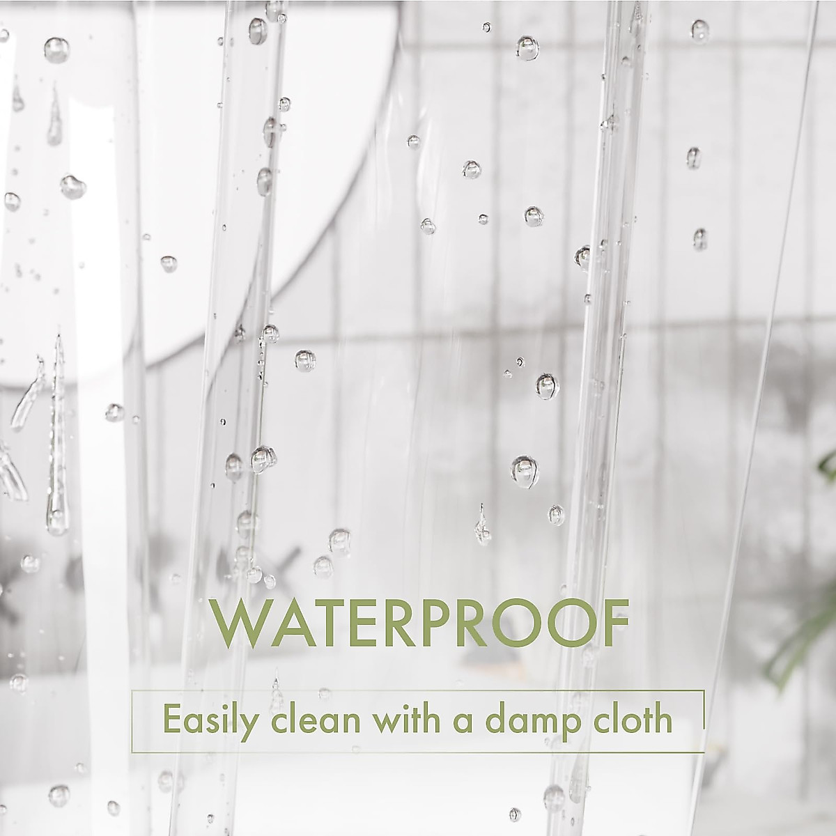 AmazerBath Clear Shower Curtain Liner, 72x72 Plastic Shower Liner, Waterproof PEVA Shower Curtain Liner, Cute Lightweight Shower Curtains for Bathroom with Magnets and 12 Rustproof Metal Grommet Holes