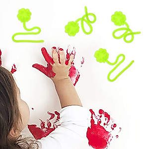 Gadpiparty 50pcs St Patrick Sticky Hands Four Leaf Clover Stretchy Sticky Hands Kids Sensory Toy Party Favors Supplies for Stocking Stuffers Easter Egg Toys Fillers Light Green