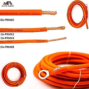Elite Audio 4 Gauge CCA Premium Amp Kit - EA-PRMK4 Complete Amplifier Installation Wiring Kit with 20 feet 4 AWG + 2-Channel RCA Interconnects 2000W