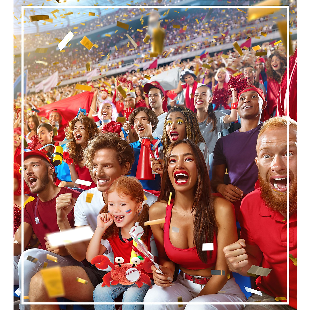 DolliBu Red Crab Stuffed Animal with Baseball Plush - Soft Huggable Red Crab, Adorable Playtime Plush Toy, Super Soft Plush Doll Animal Toy for Kids and Adults - 12 Inches