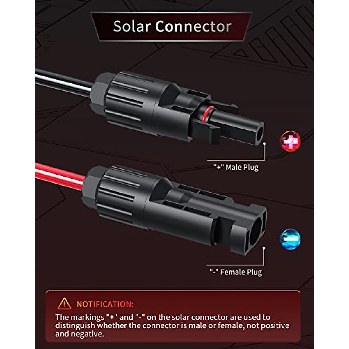 RANDPOW 10AWG Solar Panel Cable Connector to Anderson Power Pole Adapter, Solar Connectors Extension Cable Compatible with Anderson Power Pole Solar Panel for Solar Generator Power Station