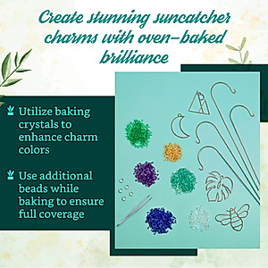 Craft Crush Plant Charms Kit – Makes 4 Suncatcher Charms for Plants – Metal Garden Stakes & Decorative Ornaments for Plant Lovers, Gift, Home Decor, Teens & Adults - DIY Art & Craft Kit - Ages 13+