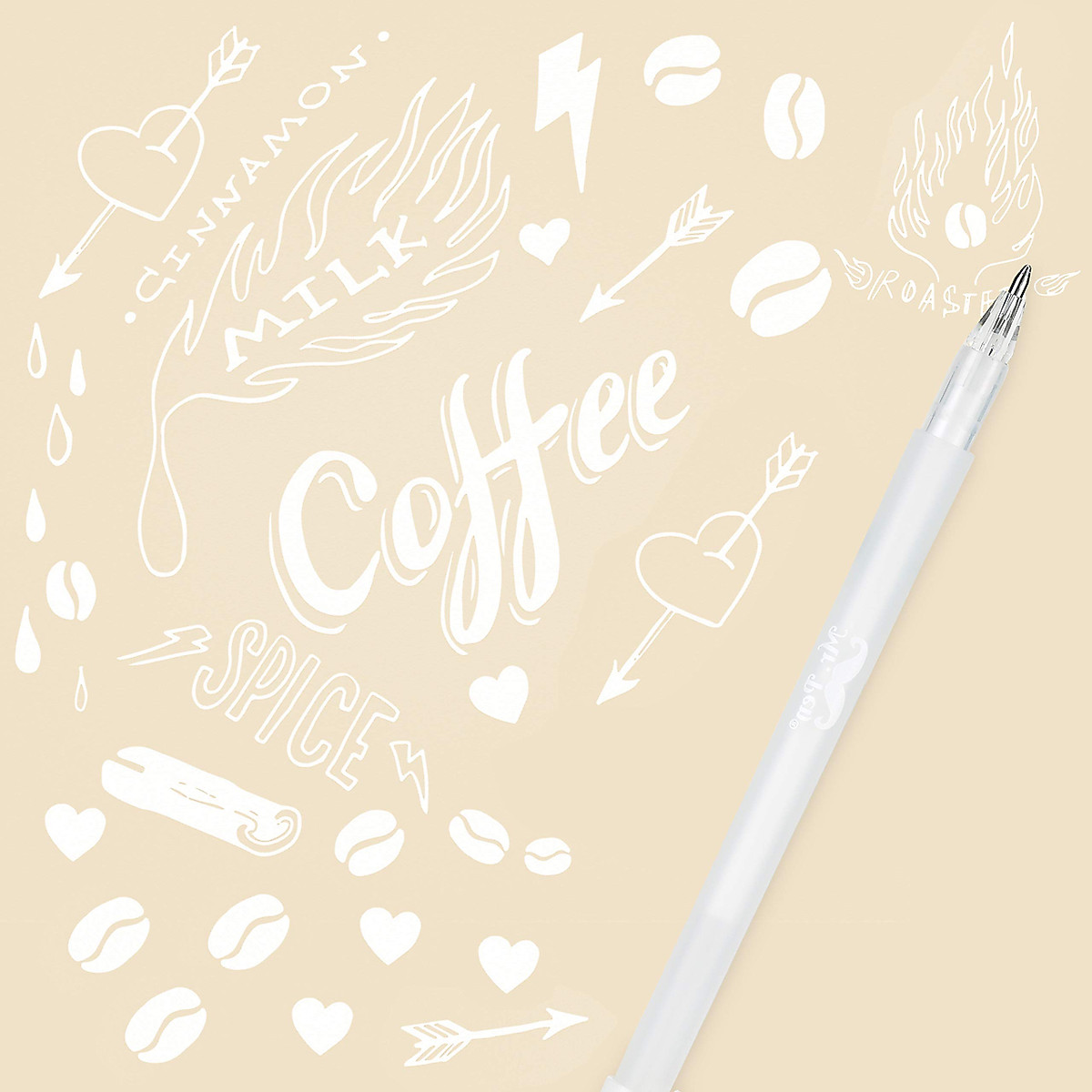 Mr. Pen- White Pens, 8 Pack, White Gel Pens for Artists, White Gel Pen, White Ink Pen, White Pens for Black Paper, White Drawing Pens, White Art Pen, White Pen for Artists, White Pen for Drawing