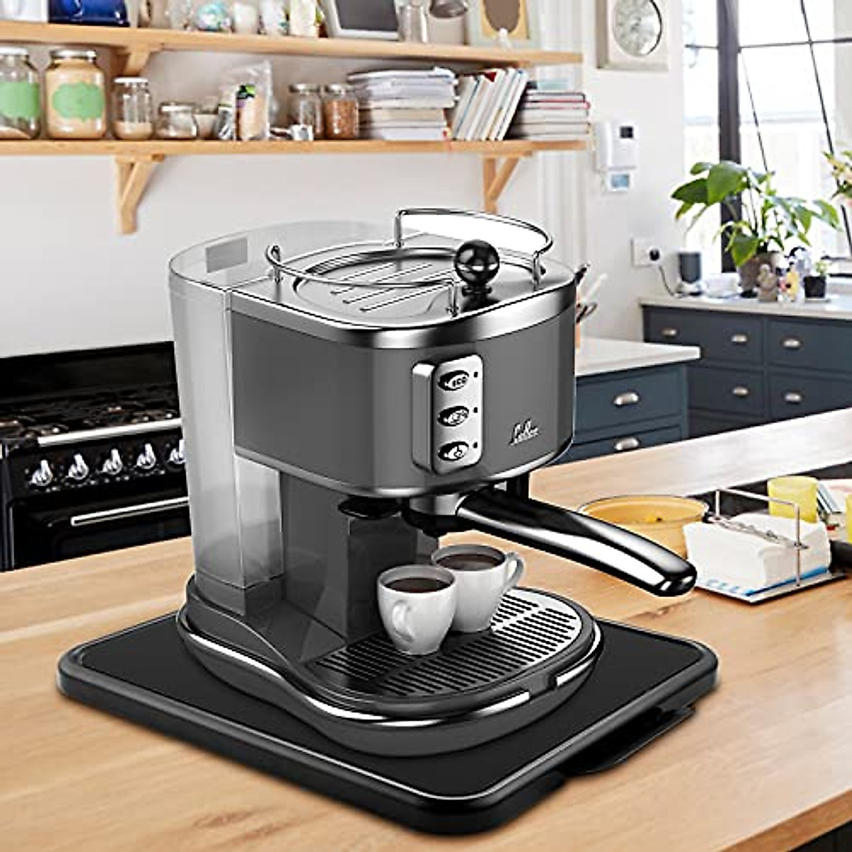 Kitchen Caddy Coffee Maker Sliding Tray,Sliding Tray for KitchenAid Stand Mixer Coffee Pot Slider Under Cabinet Appliance Toaster Blender Air Fryer Countertop Storage Moving Slider (11.7"Wx13.8"D)