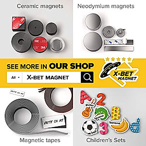 Magnetic Squares, Rectangles and Circles with Self Adhesive Backing - Peel & Stick Magnetic Dots and Squares - Flexible Sticky Magnets - Sheets is Alternative to Magnetic Stickers, Tape and Labels