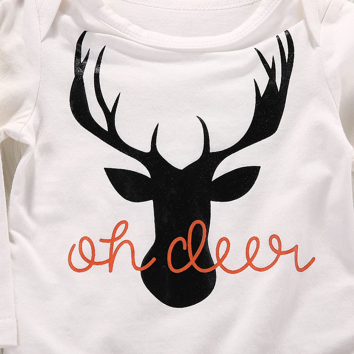 Newborn Baby Boy Deer Printed Grey Tshirt Top Camouflage Pants Hat 3Pcs