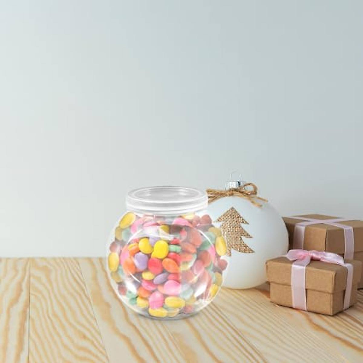 TOVINANNA 3pcs Candy Holder with Lid Small Storage Container Clear Candy Can Household Snack Holders Party Cookie Holder Small Holders Candy Container Storage Holder The Pet With Cover Jar