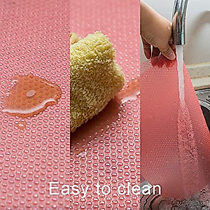 Sonku 8 Pcs Refrigerator Mats Shelf Liners, EVA Washable Can Be Cut Refrigerator Pads Fridge Mats Drawer Table Placemats Shelves Drawer Table Mats Size 17.72"x11.81",2 Pink/2 Green/2 Blue/2 Clear