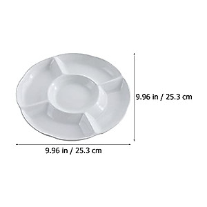 Hemoton Serving Dishes Platter Chip Dip Serving Tray Divided Serving Platter Relish Tray Appetizer Plate Melamine Tableware for Veggies Candy Fruit Snack Chip Desert Bowl Serving Bowls