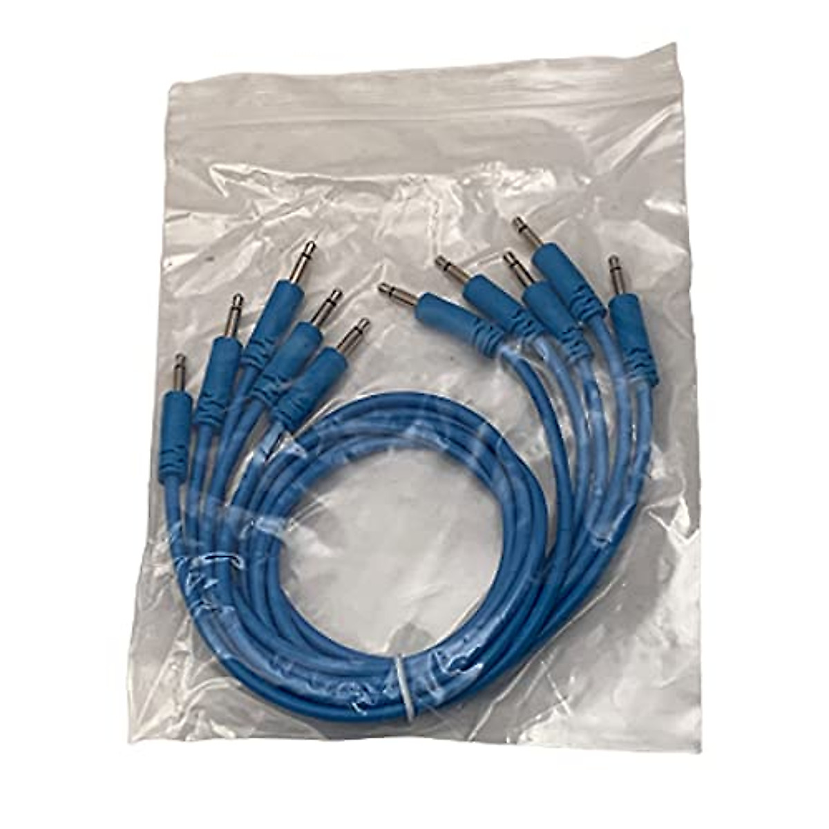 Luigis Modular Supply Spaghetti Eurorack Patch Cables - Package of 5 Blue Cables, 18 (45 cm)