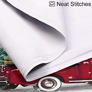 Satin Pillowcase for Hair and Skin King Size, Red Truck Dog Snowflake Christmas Silk Pillowcase Satin Pillow Cases with Envelope Closure Soft Cooling Pillow Covers Gift for Women Men, 20x40in