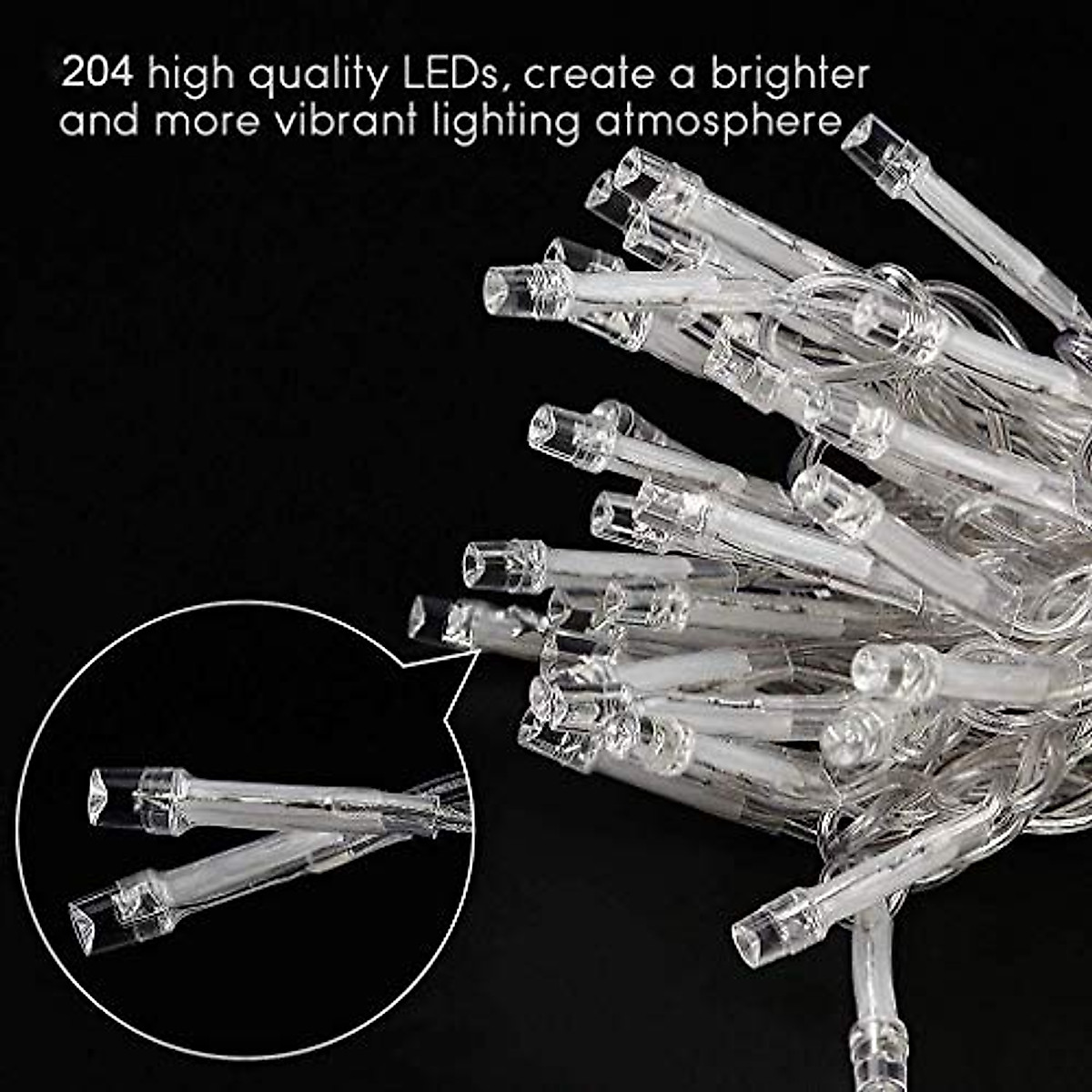 LIUPENGWEI 300 LED Curtain String Lights, USB Plug In Window Lights, 3m X 3m 8 Modes Remote Control Fairy Light Waterproof LED Copper String Lights For Outdoor Indoor Wedding Christmas Party Garden Be