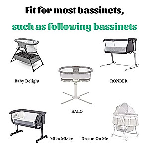 GFU Bassinet Sheets Fitted for Baby Girl, 2 Pack Soft Breathable Bedside Sleeper Sheets Set, Fit for Hourglass Oval Rectangular Bassinet Mattress Pad, Pink Purple Watercolor Floral