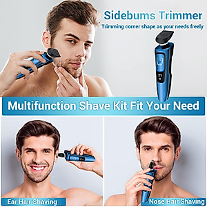 iwoole Electric Razor for Men,Electric Shavers for Men Wet Dry,Rechargeable Mens Electric Shavers Razor Man Shaving Blue