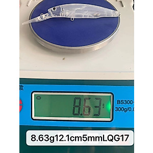 10PCS Unpainted Fishing Lures topwater Minnowbait Fishing Lure Blanks 12.1cm 8.63g Crankbait Artificial Hard Bait Carp Pike Bass Wobblers Deep Diving Fishing jerkbait with Free Eye