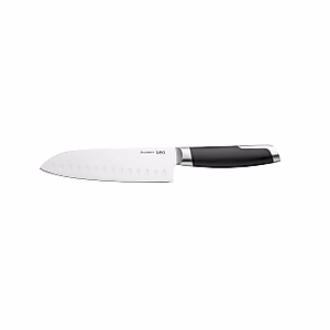 Berghoff Graphite Santoku Knife 7", Stainless Steel Sharp Wide Blade, Soft-touch Handle, Cutting Slicing Chopping Fruit Vegetable Fish Meat, Well Balanced