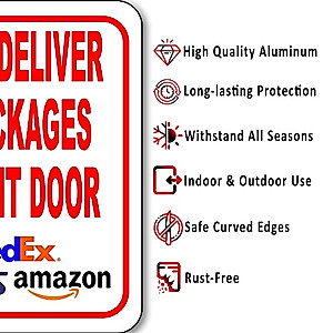 Please Deliver All Packages to Front Door Delivery Sign for Delivery Driver - Delivery Instructions for My Packages from Amazon, FedEx, USPS, UPS, Indoor Outdoor Signs for Home, Office, Work, 8.5"x10"