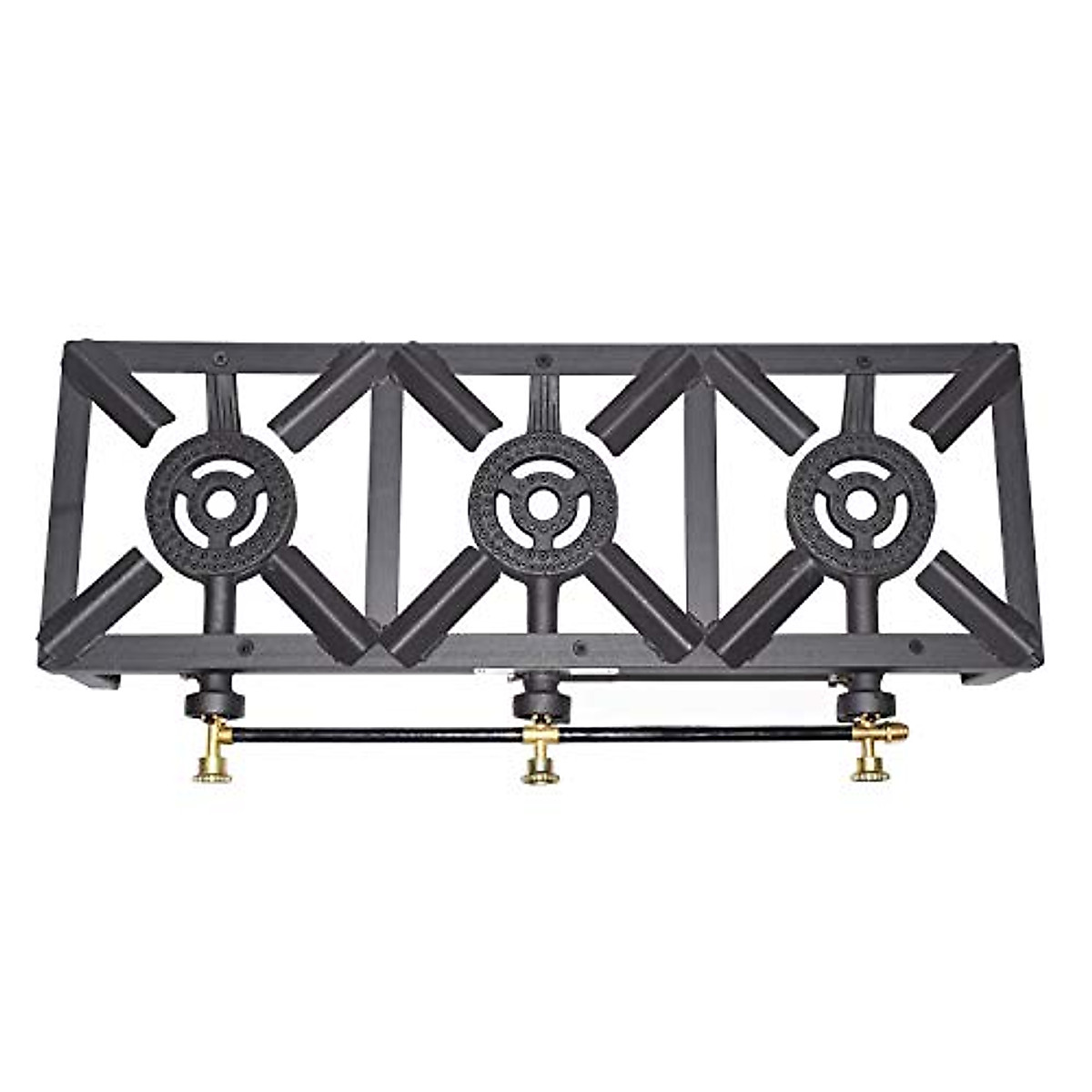 COOKAMP Triple Burner Angle Iron Camp Stove with CSA Listed Regulator and 4ft Hose [SA3200]