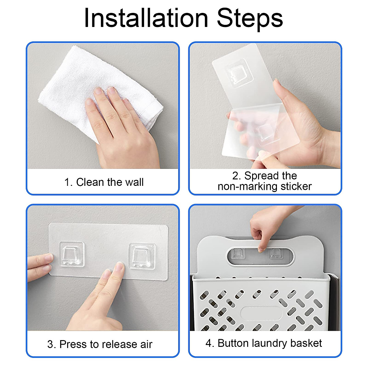 Laundry Basket Hamper,Hanging Wall Collapsible Laundry with Handle,Space-Saving Foldable Storage Dirty Washer Organizer Bin Multi-function Container Waterproof Durable,Set of 2(XL&M)