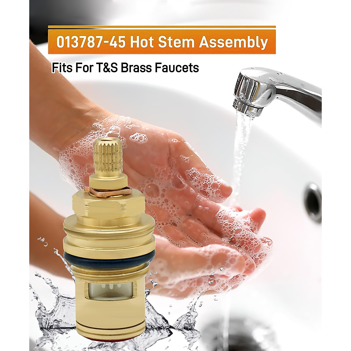 013787-45 Ceramic Cartridge Assembly Fits For T&S Brass Faucets,Hot Ceramic Cartridge faucet parts,Temperature 40F-140F,Pressure 20PSI-125PSI (HOT)