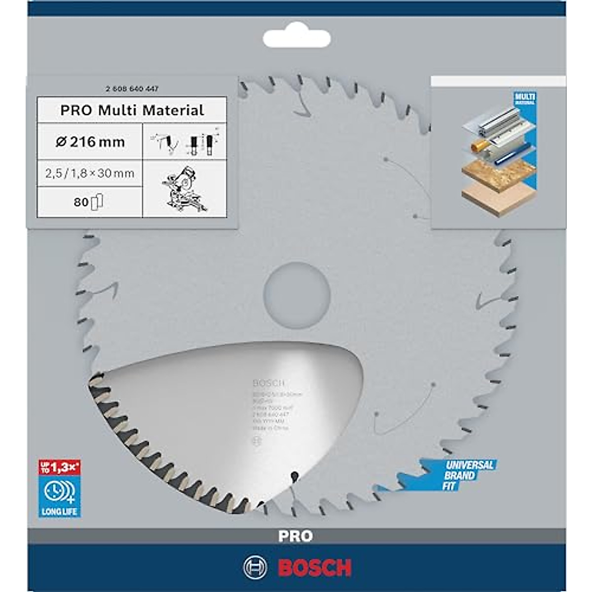 Bosch 2608640447 Circular Saw Blade "Multi Material" Mub 8.5inx30mm 80T