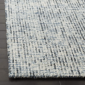 SAFAVIEH Abstract Collection 6' Square Blue / Charcoal ABT468B Handmade Premium Wool Area Rug