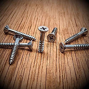 T.K.Excellent Wood Screw Phillips Flat Head #4#6#8#10#12 Screws Assortment Kit,1050 Pcs