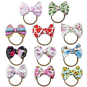 X8W6A7+ Toddler Infant Baby Boys Girls Stretch Solid Lace Flower Hairband Headwear Headband Elastics (xka1-G, One Size)