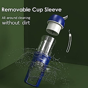 GREECHO Portable Blender, One-handed Drinking Mini Blender for Shakes and Smoothies, 12 oz Personal Blender with Rechargeable USB, Made with BPA-Free Material Portable Juicer