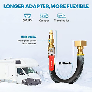 Kohree RV Winterizer Kit, Sprinkler Winterizing Blowout Kit with Shut Off Valve, Air Compressor Quick-Connect Plug Water Blow Out Fitting Adapter for Motorhome Boat Camper and Travel Trailer